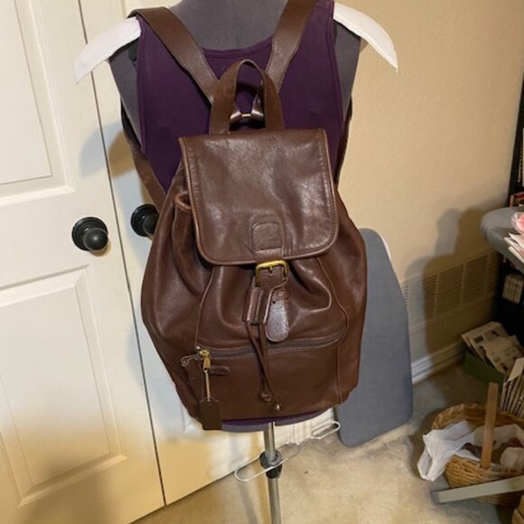Coach | Bags | Vintage Rare Coach Dark Brown Leather Drawstring ...